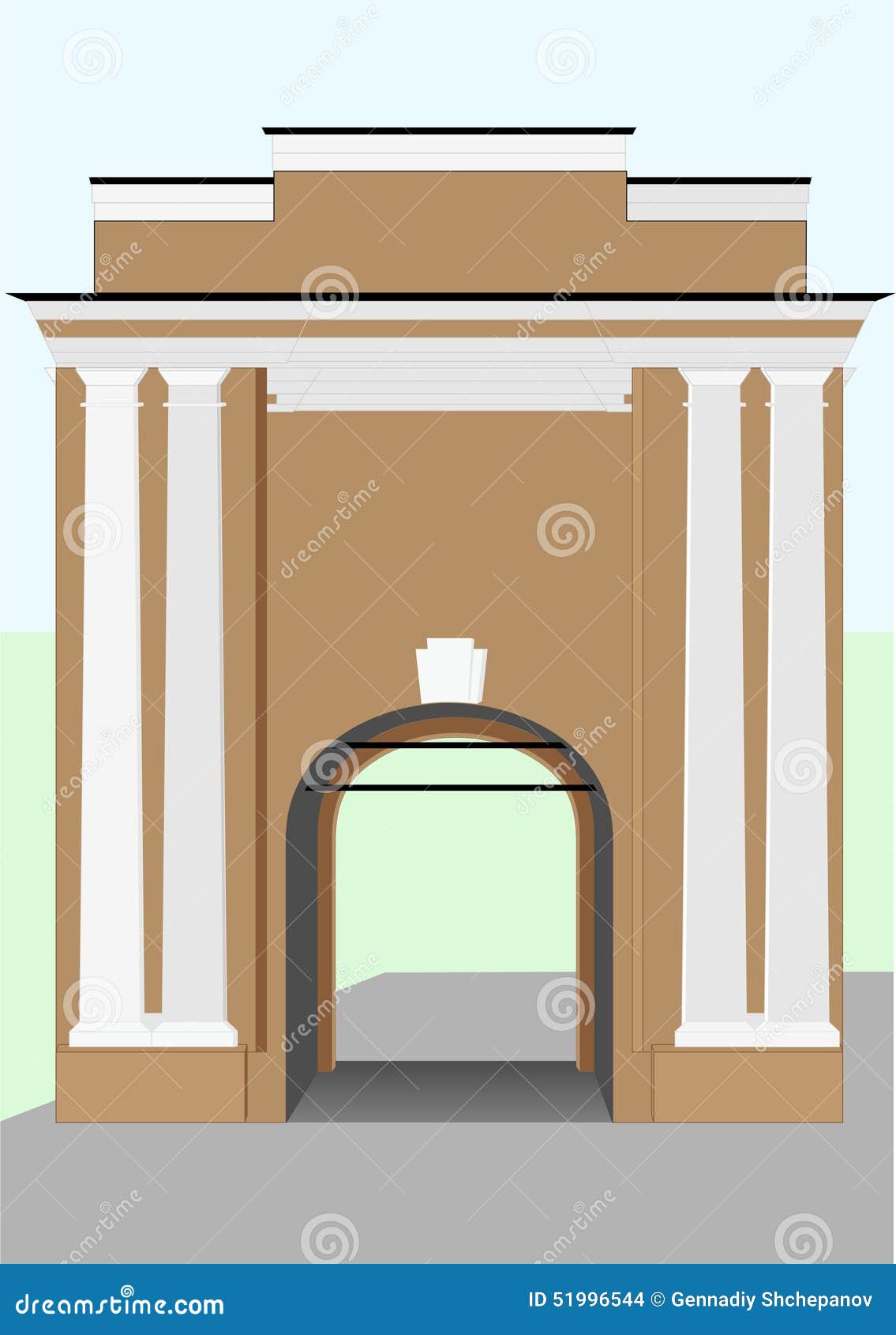 Gates of the Former Fortress. Stock Illustration - Illustration of ...