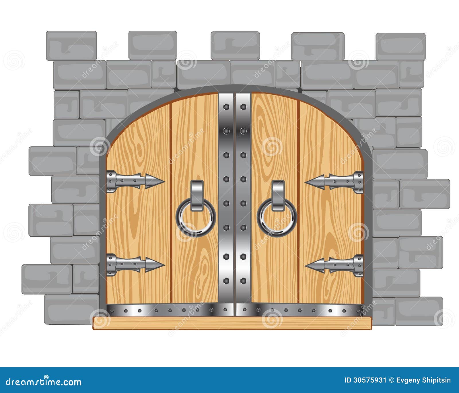 Gates in fortress stock vector. Illustration of oldtime - 30575931