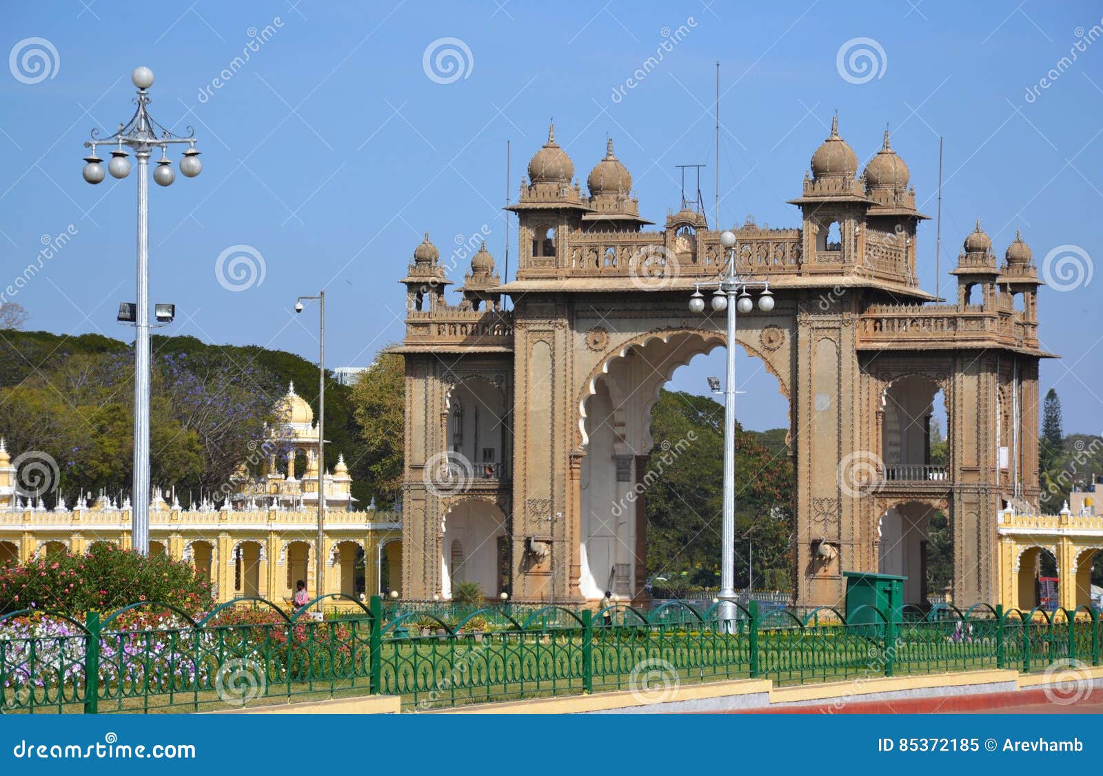 Gates of Mysore Palace, India Stock Image - Image of horizontal ...