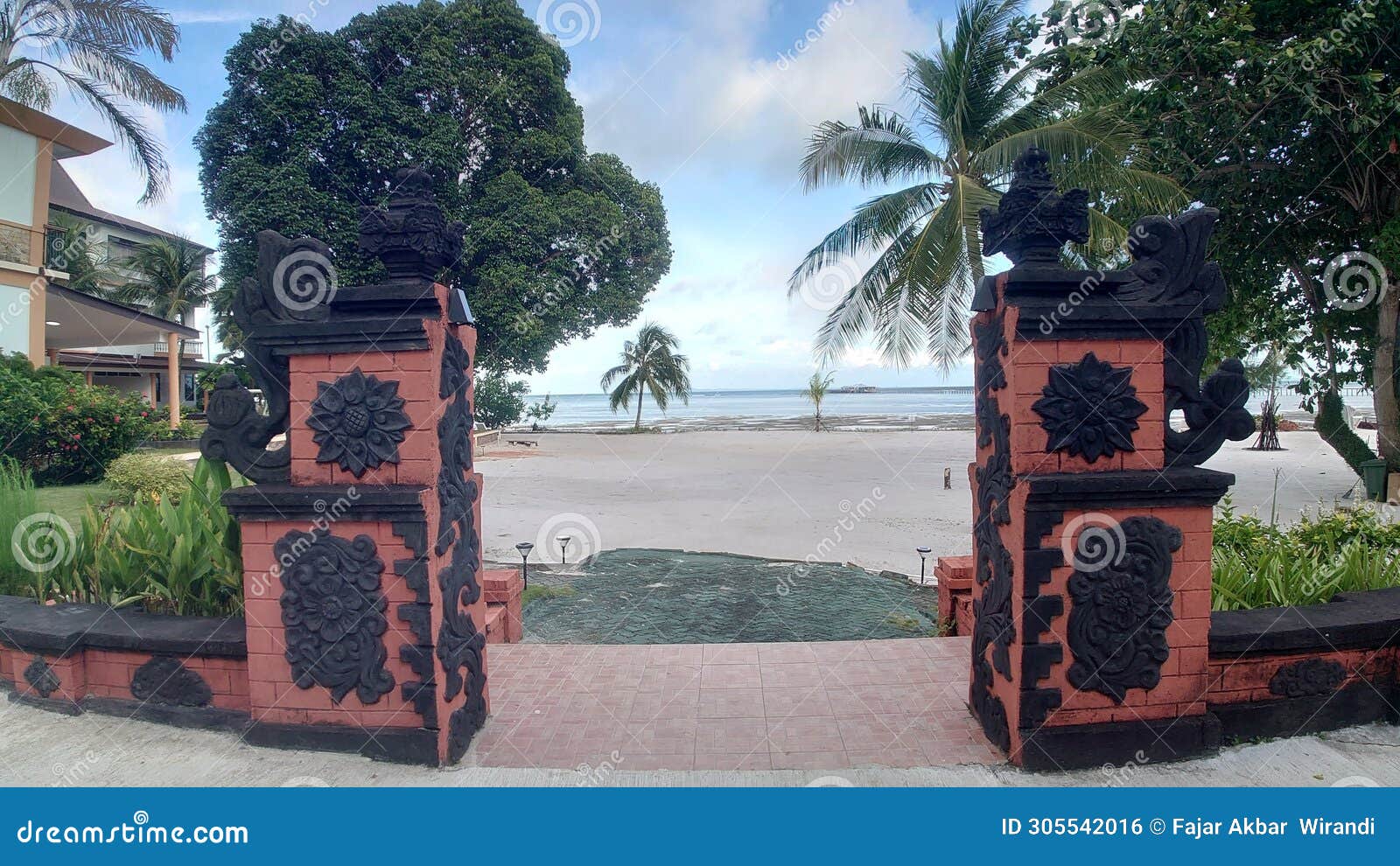 2 Gates To an Aesthetic and Beautiful Beach Stock Photo - Image of ...