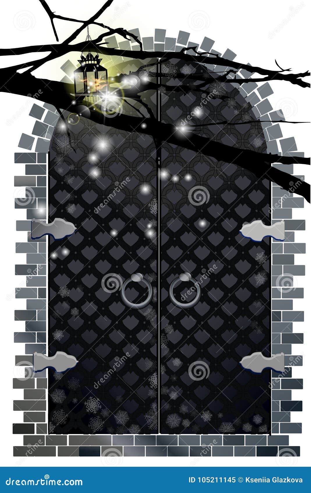 The Gates To Hell are Black. a Lantern Stock Illustration ...