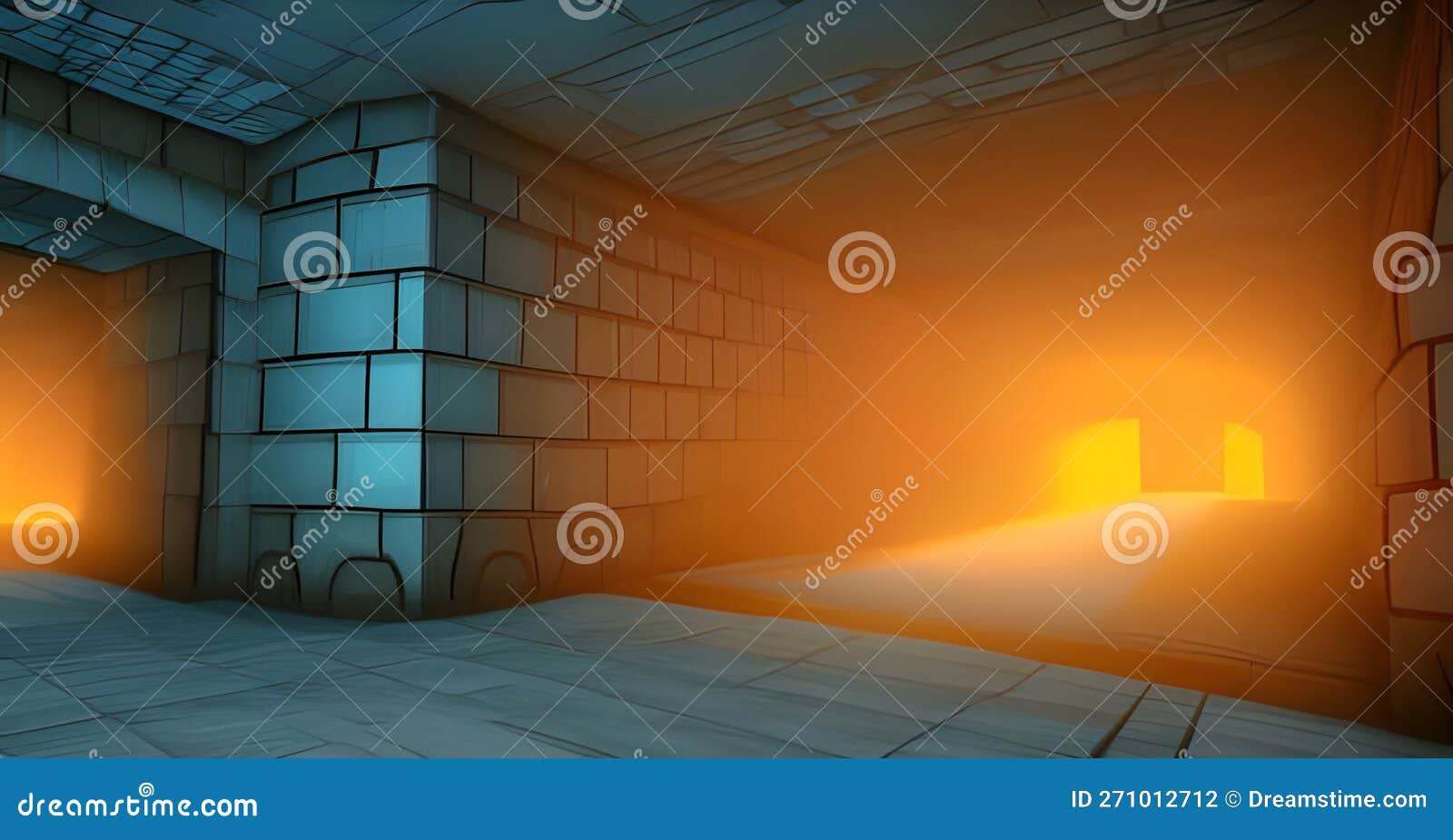 Dungeon with gates to hell stock illustration. Illustration of fear ...
