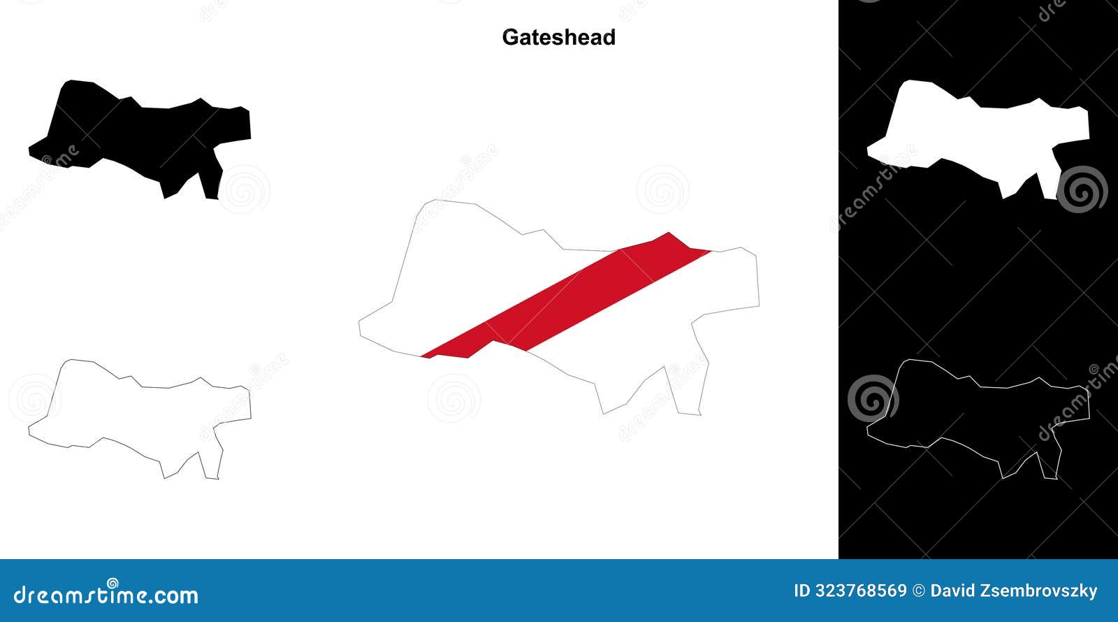 Gateshead Outline Map Cartoon Vector | CartoonDealer.com #323768569