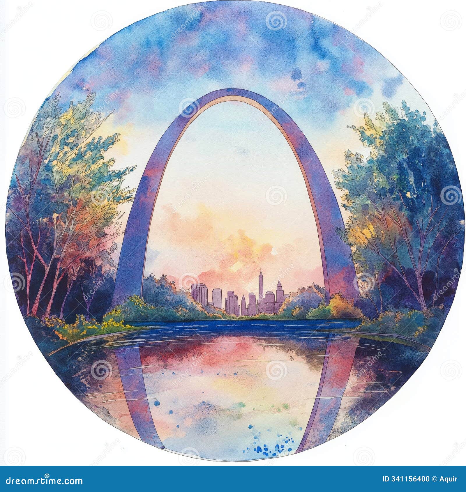 Gateway Arch. Gateway Arch Hand-drawn Comic Illustration. Vector Doodle ...