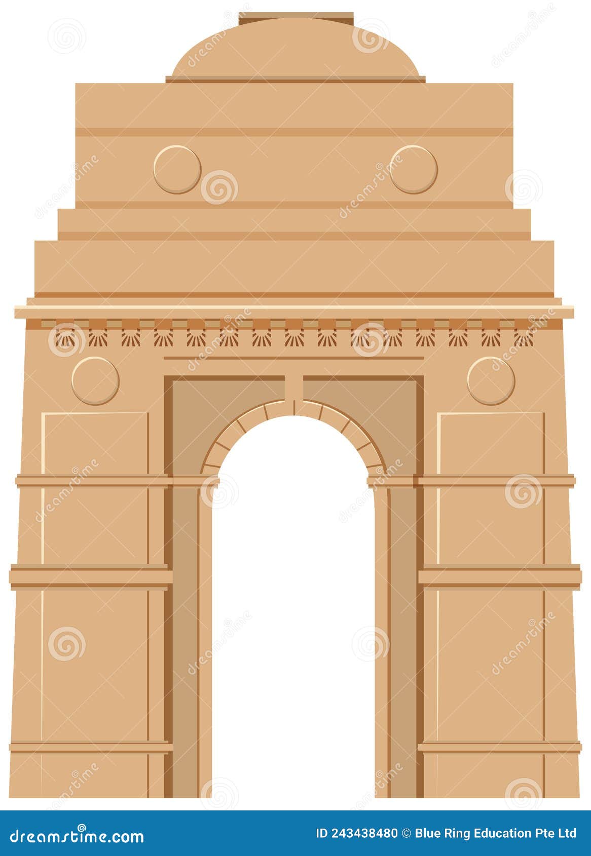 Gateway arch made of brick stock vector. Illustration of design - 243438480