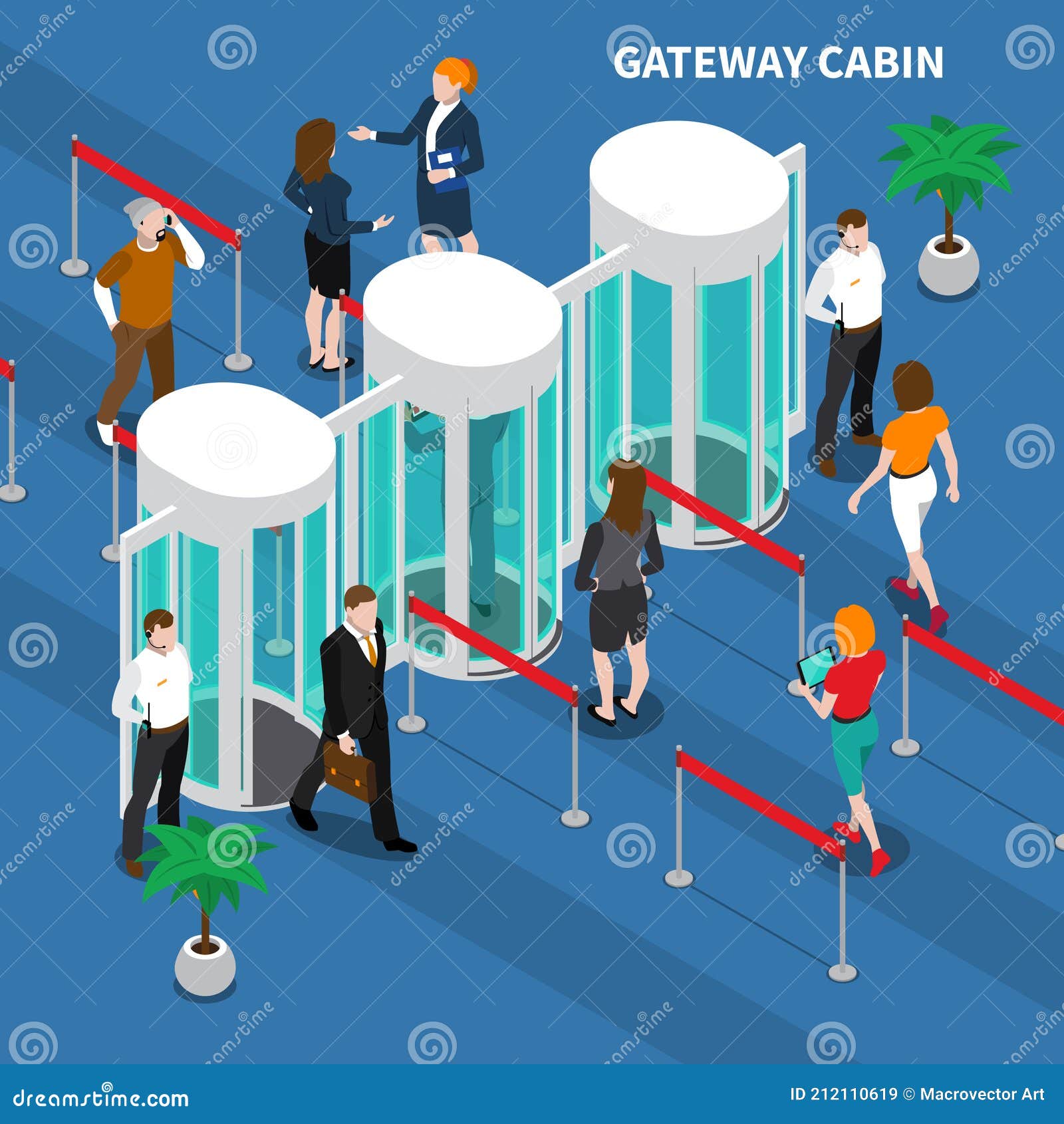 Gateway Cabin Access Identification Composition Stock Vector - Illustration of digital ...