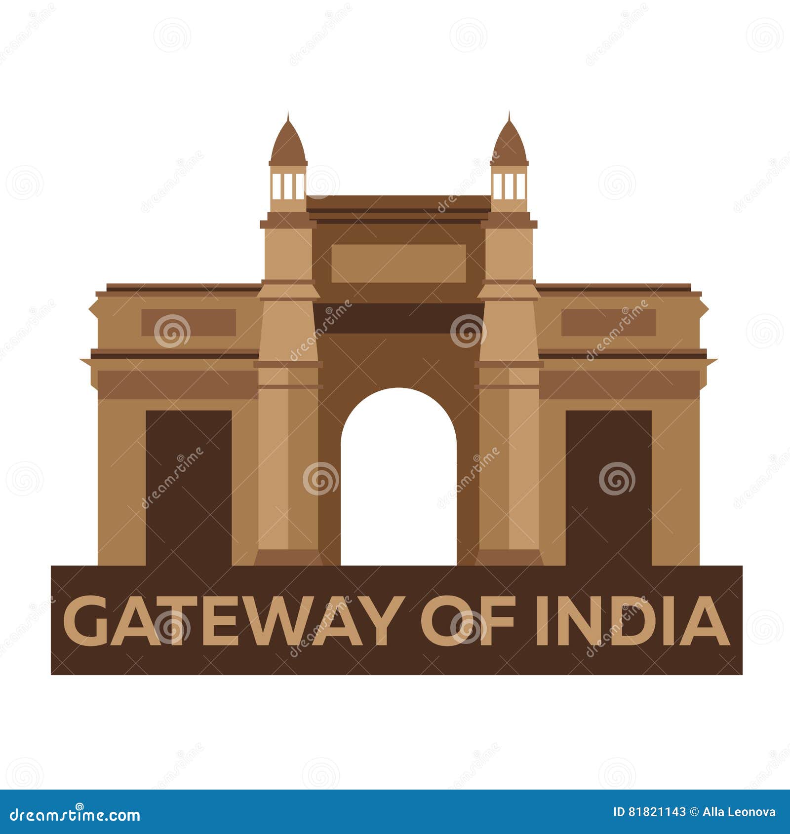 Gateway Of India Cartoon Vector | CartoonDealer.com #41900829