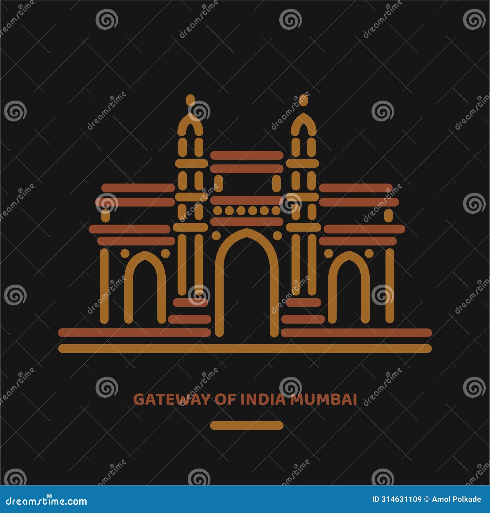 Gateway of India Vector Illustration Icon Stock Vector - Illustration ...