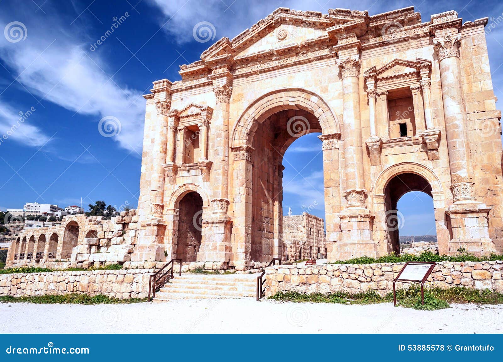 Gateway to the Roman ruins stock photo. Image of acanthus - 53885578