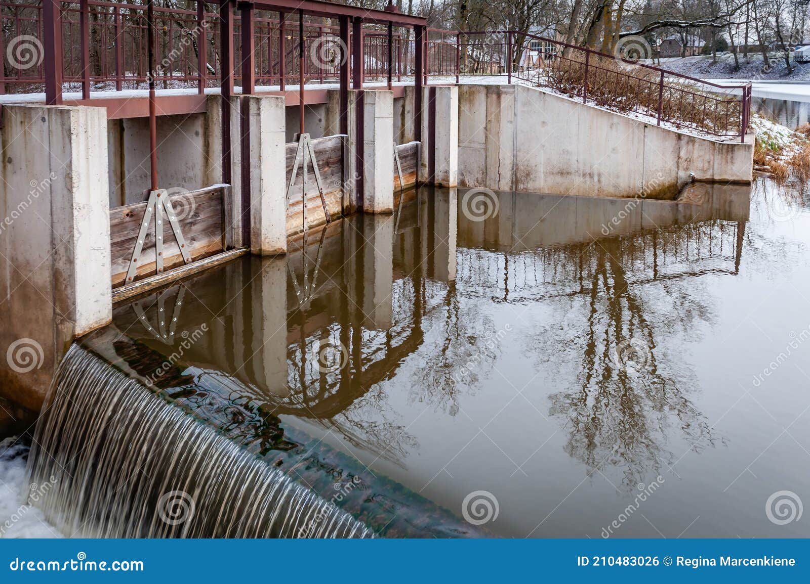 Gateway with Water, Different Height in Water Elevation. Stock Photo ...