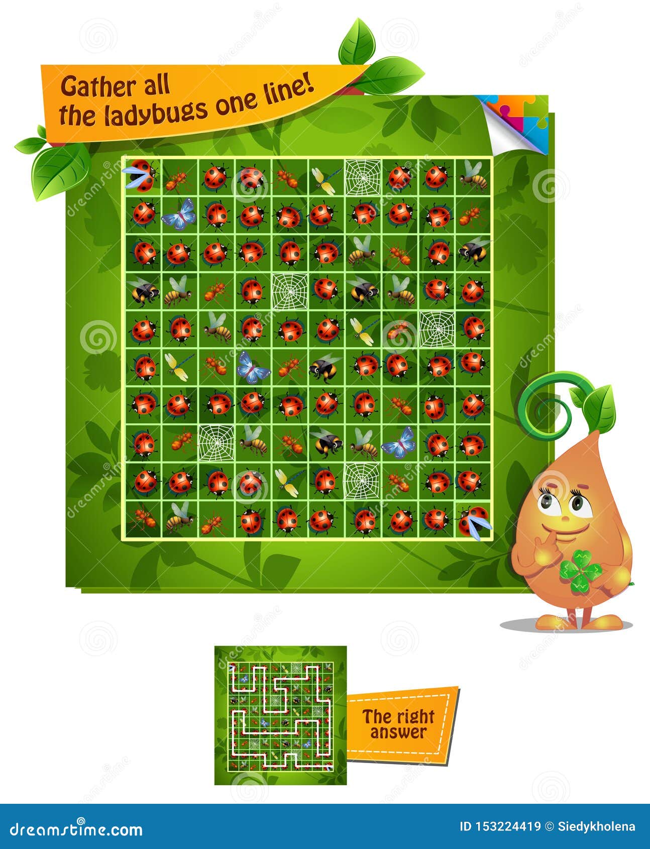 Gather All the Ladybugs One Line 1 Stock Illustration - Illustration of ...