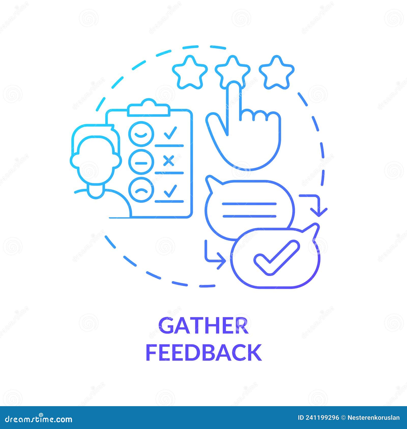 Gather Feedback Blue Gradient Concept Icon Stock Vector - Illustration ...