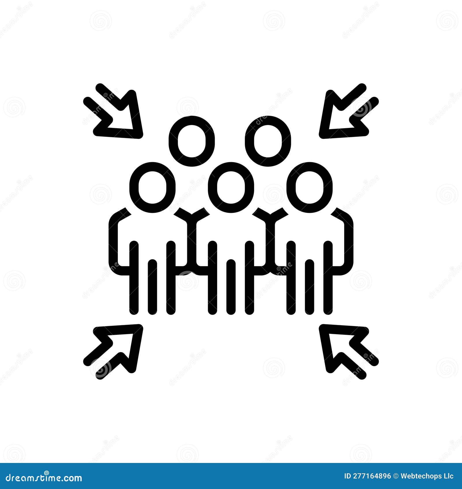 Black Line Icon for Gather, Congregate and Collect Stock Vector ...