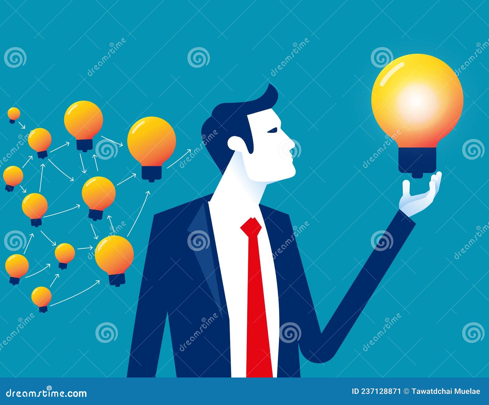 Gather Ideas and Choose Best from Many after Brainstorm. Creative and ...