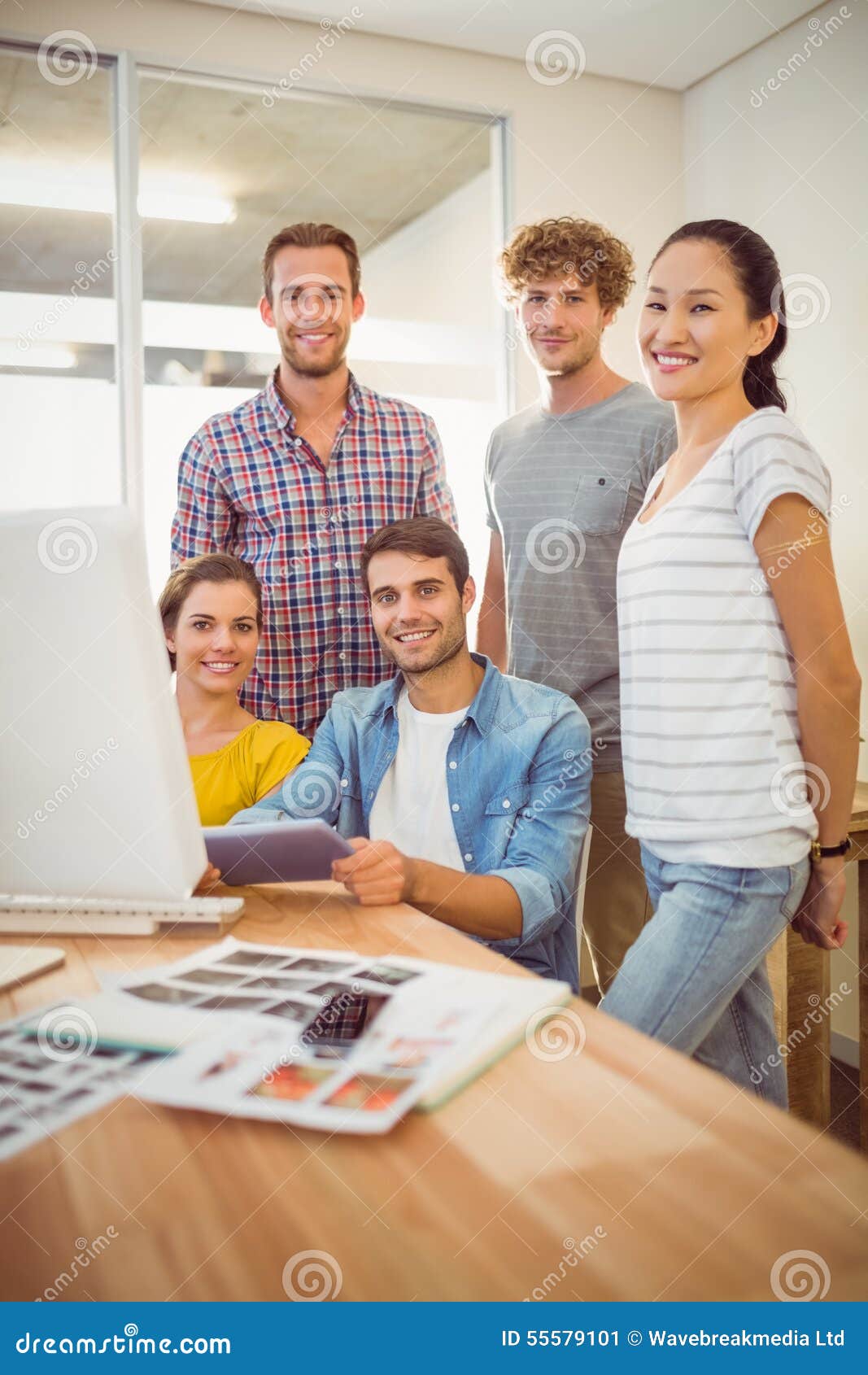 Gathered Creative Business Team Smiling at the Camera Stock Image ...