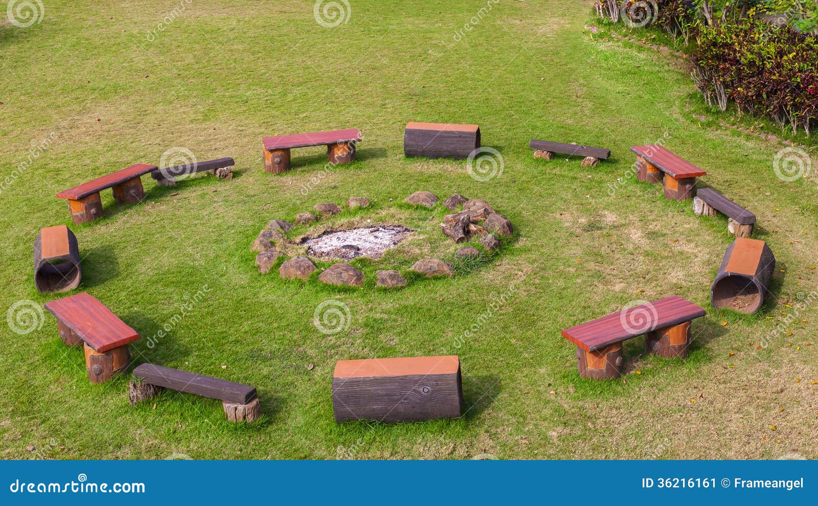 Gathered Place Around the Campfire Stock Image - Image of park, fall ...
