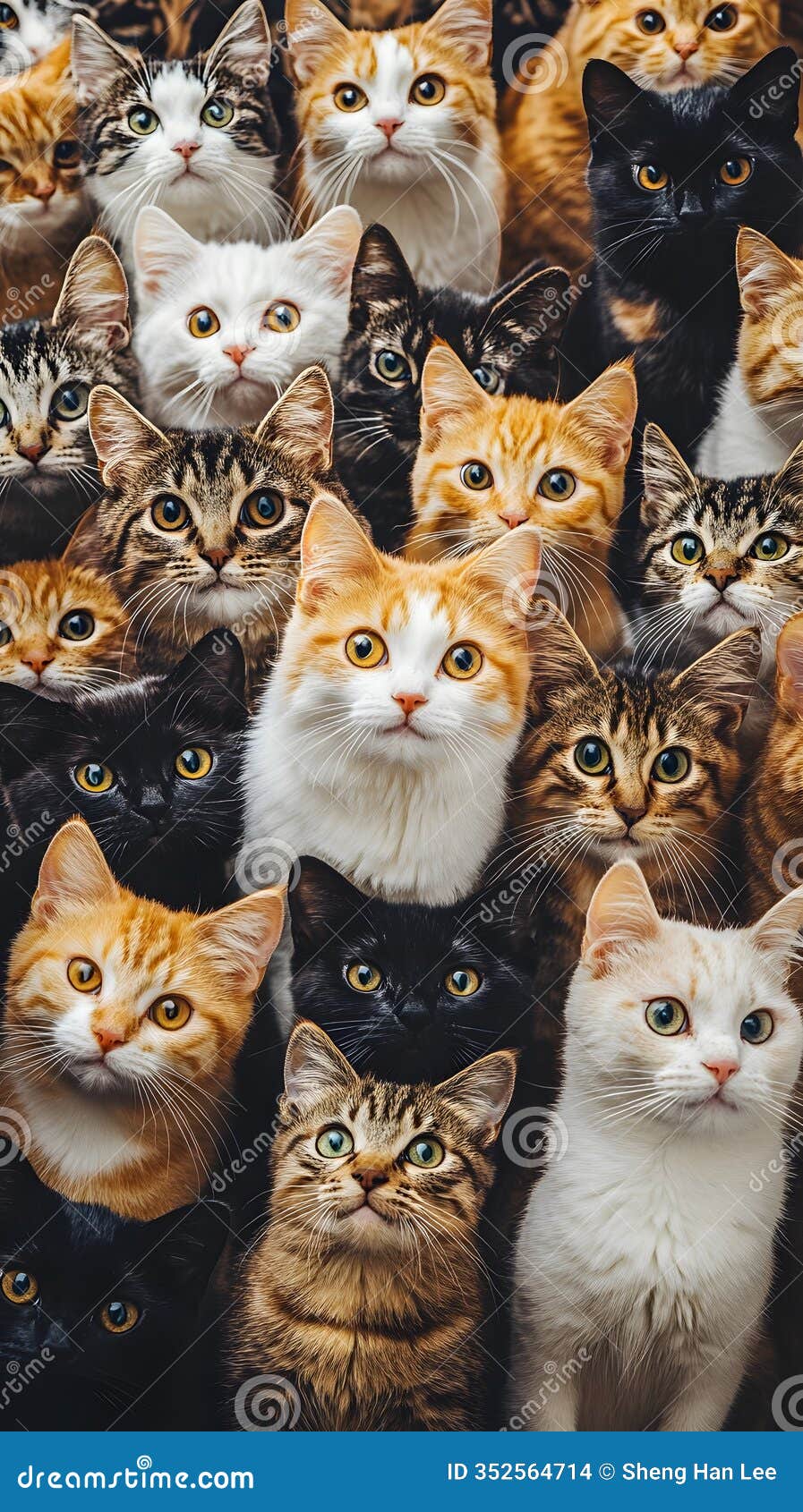 Gathering of Cats stock illustration. Illustration of cats - 352564714