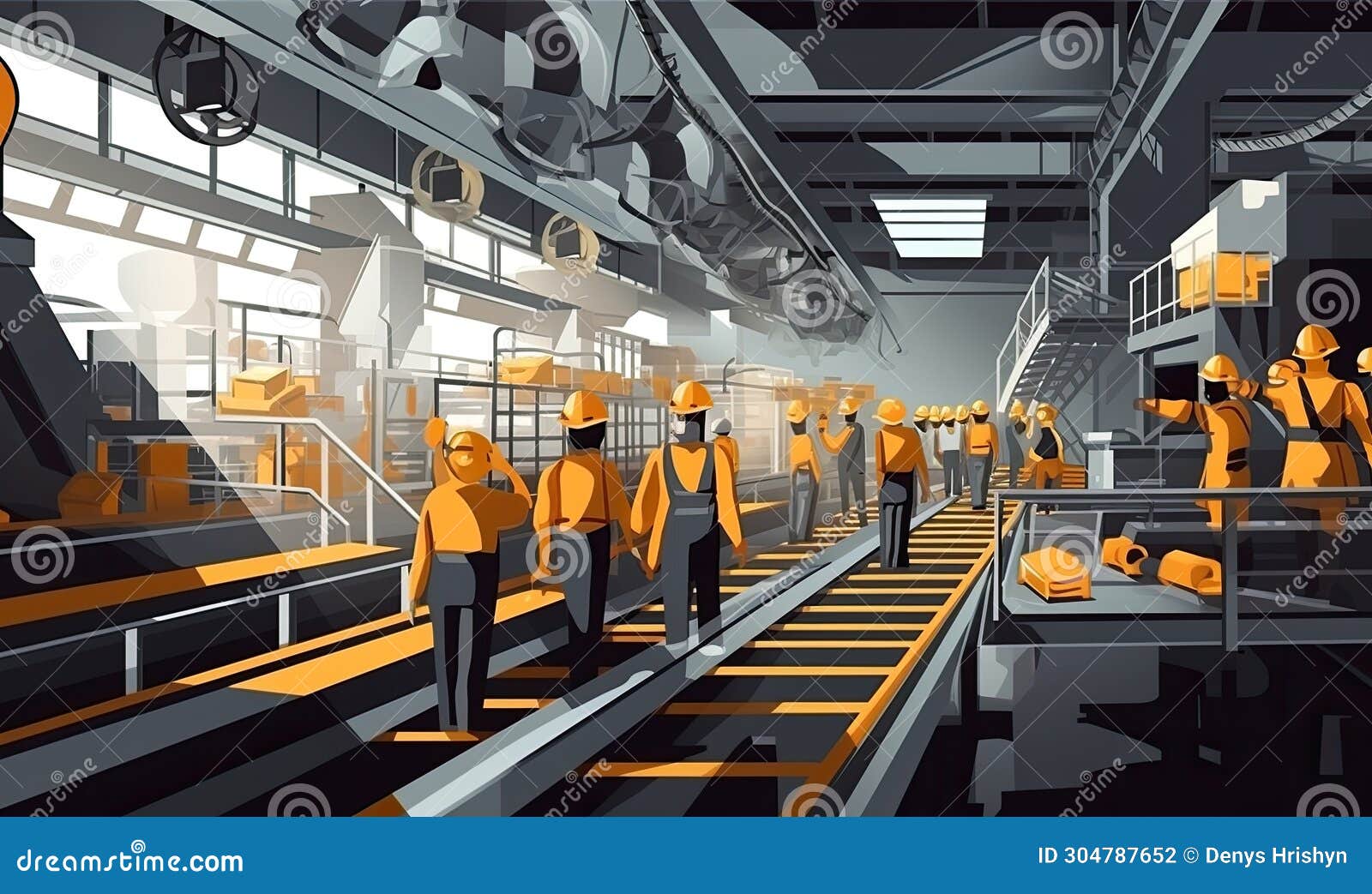 A Gathering of Individuals on a Railway Platform Stock Illustration ...