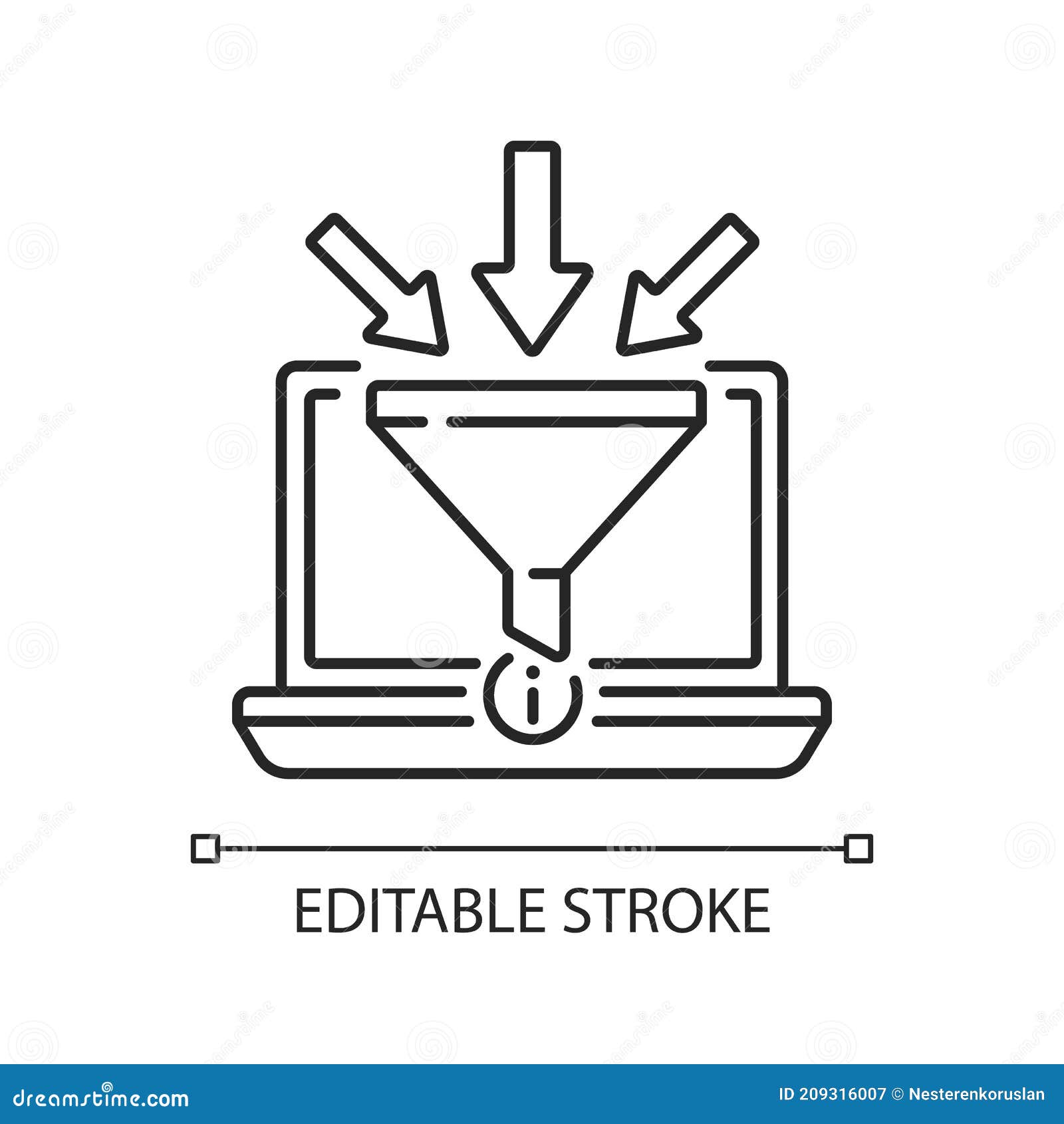 Gathering Information Linear Icon Stock Vector - Illustration of ...