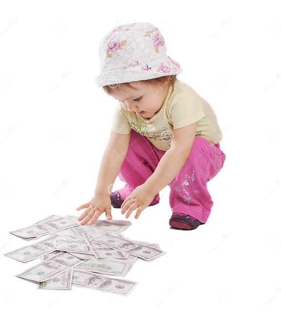 Gathering money stock image. Image of person, notes, pretty - 7310133