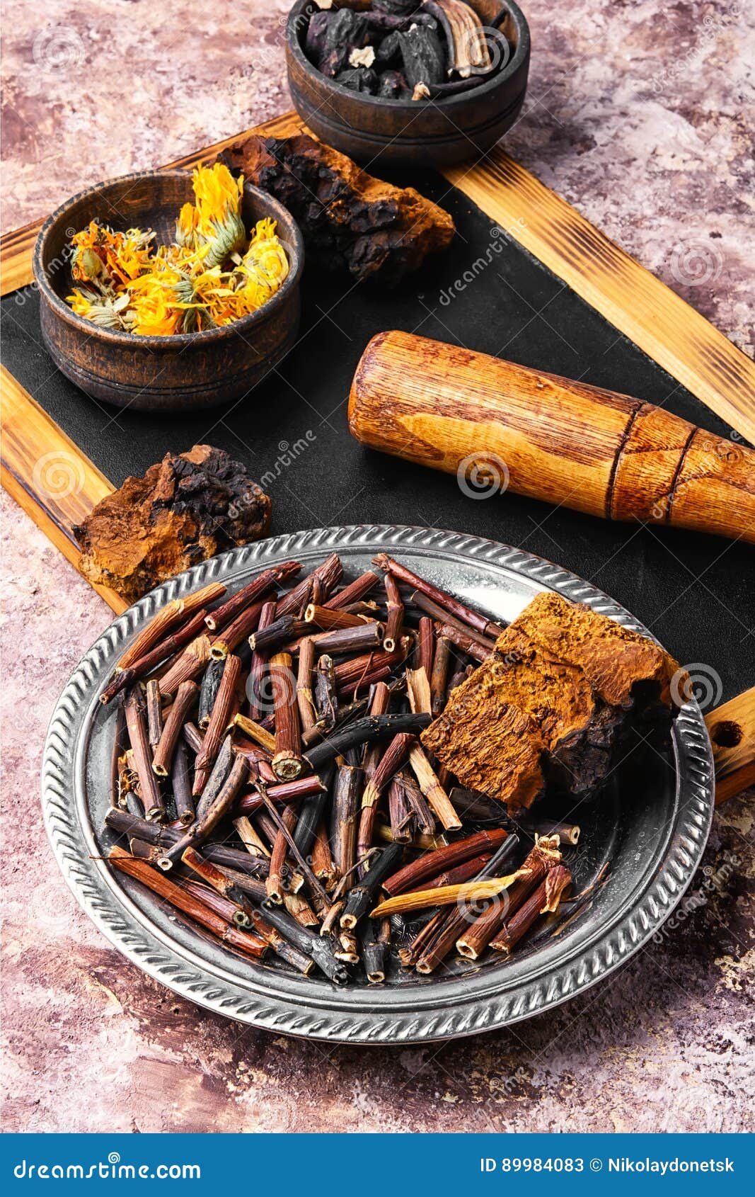 Gathering roots and herb stock image. Image of mortar - 89984083