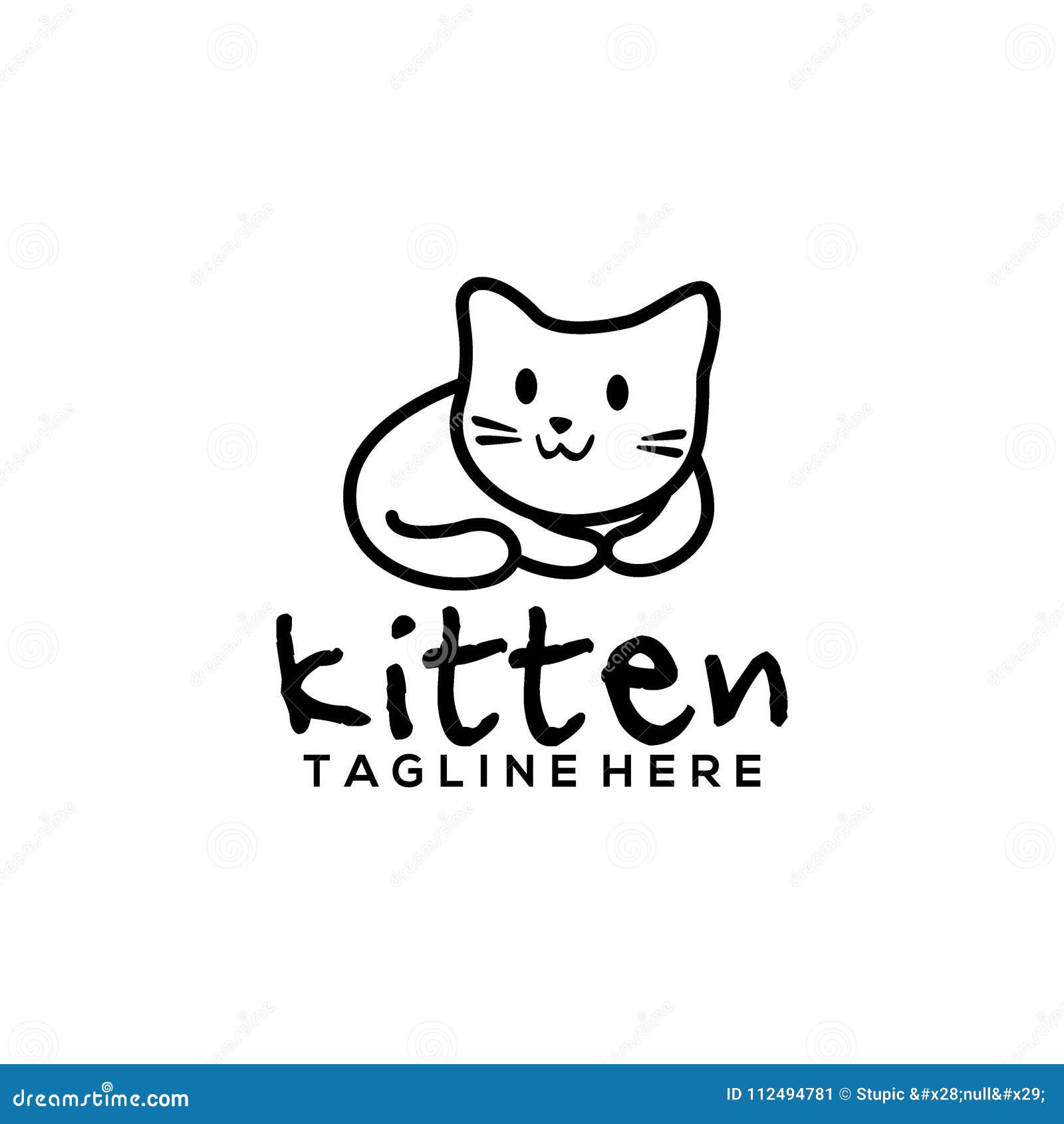 Gatito Creativo Logo Design Vector Art Logo Stock de ilustración ...