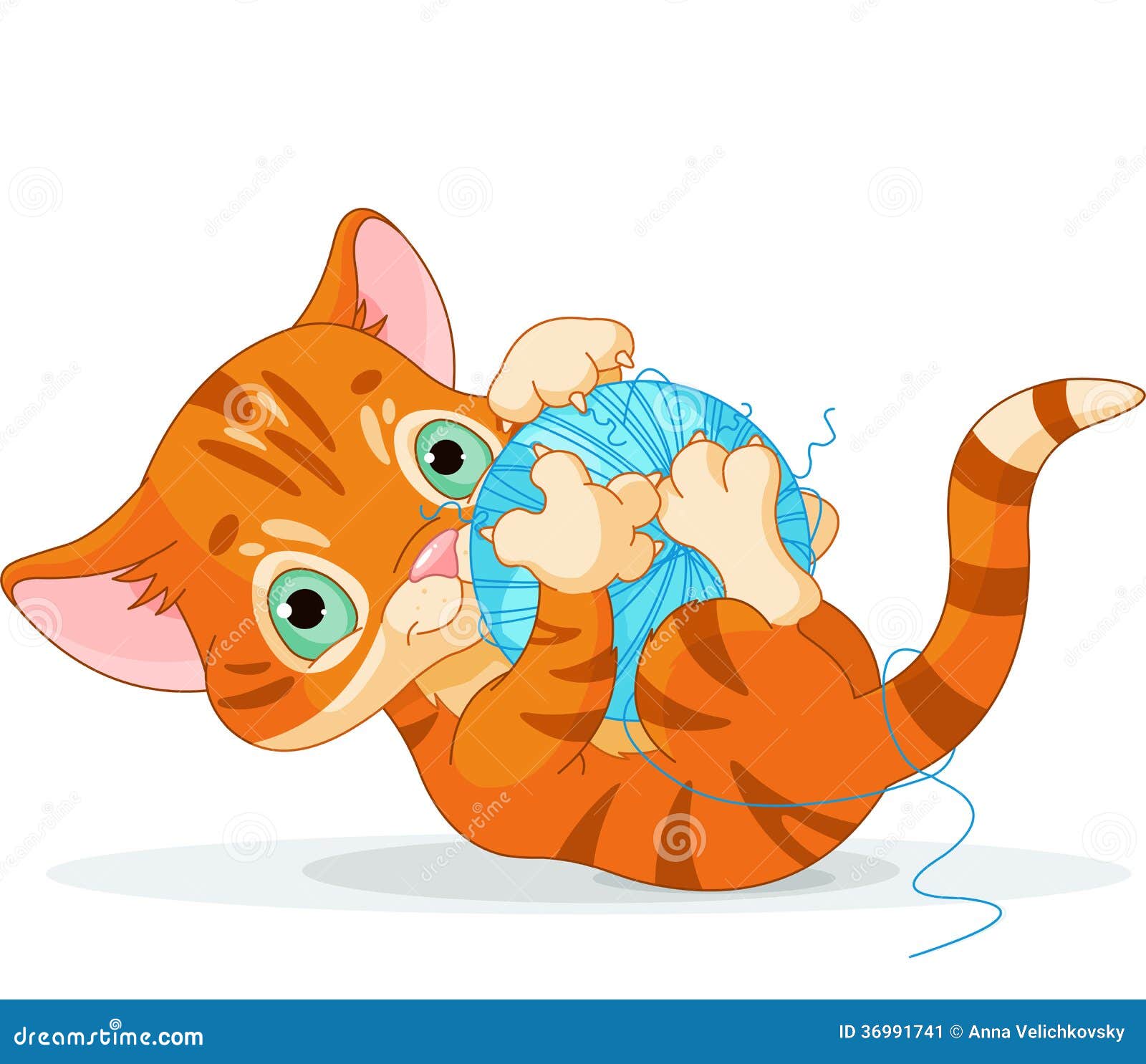 Gatito rechoncho juguetón ilustración del vector. Ilustración de arte ...