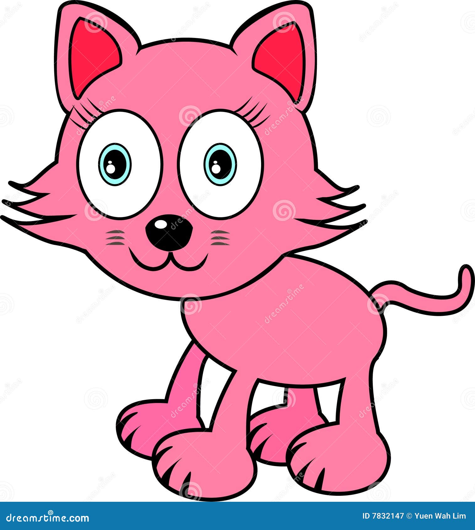 Gatito rosado ilustración del vector. Ilustración de felino - 7832147