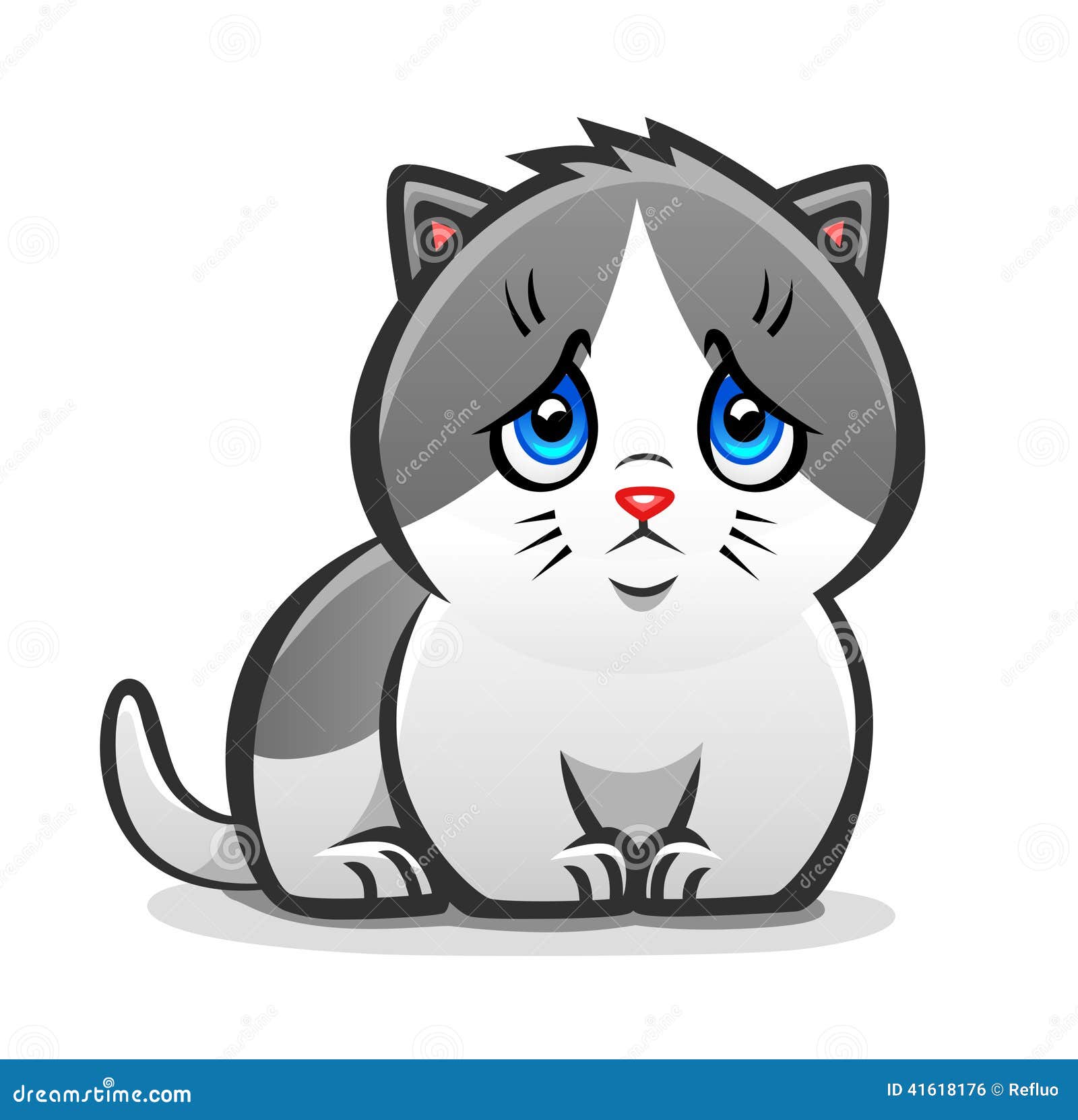 Gatito triste ilustración del vector. Ilustración de blanco - 41618176