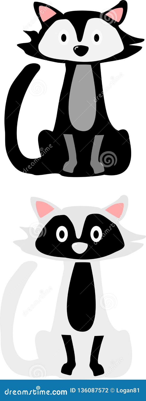 Gatitos lindos del vector ilustración del vector. Ilustración de ...