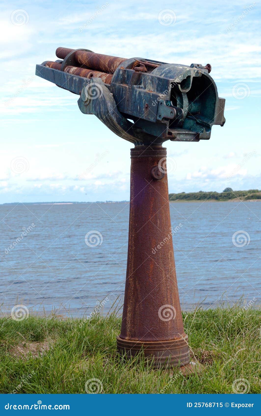 Vintage Gatling Machine Gun Isolated Royalty-Free Stock Image ...