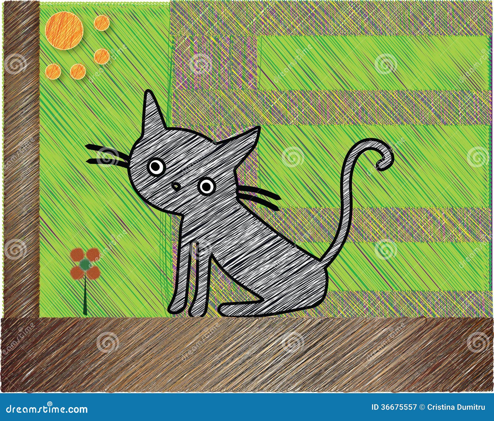 Gato abstracto stock de ilustración. Ilustración de moderno - 36675557
