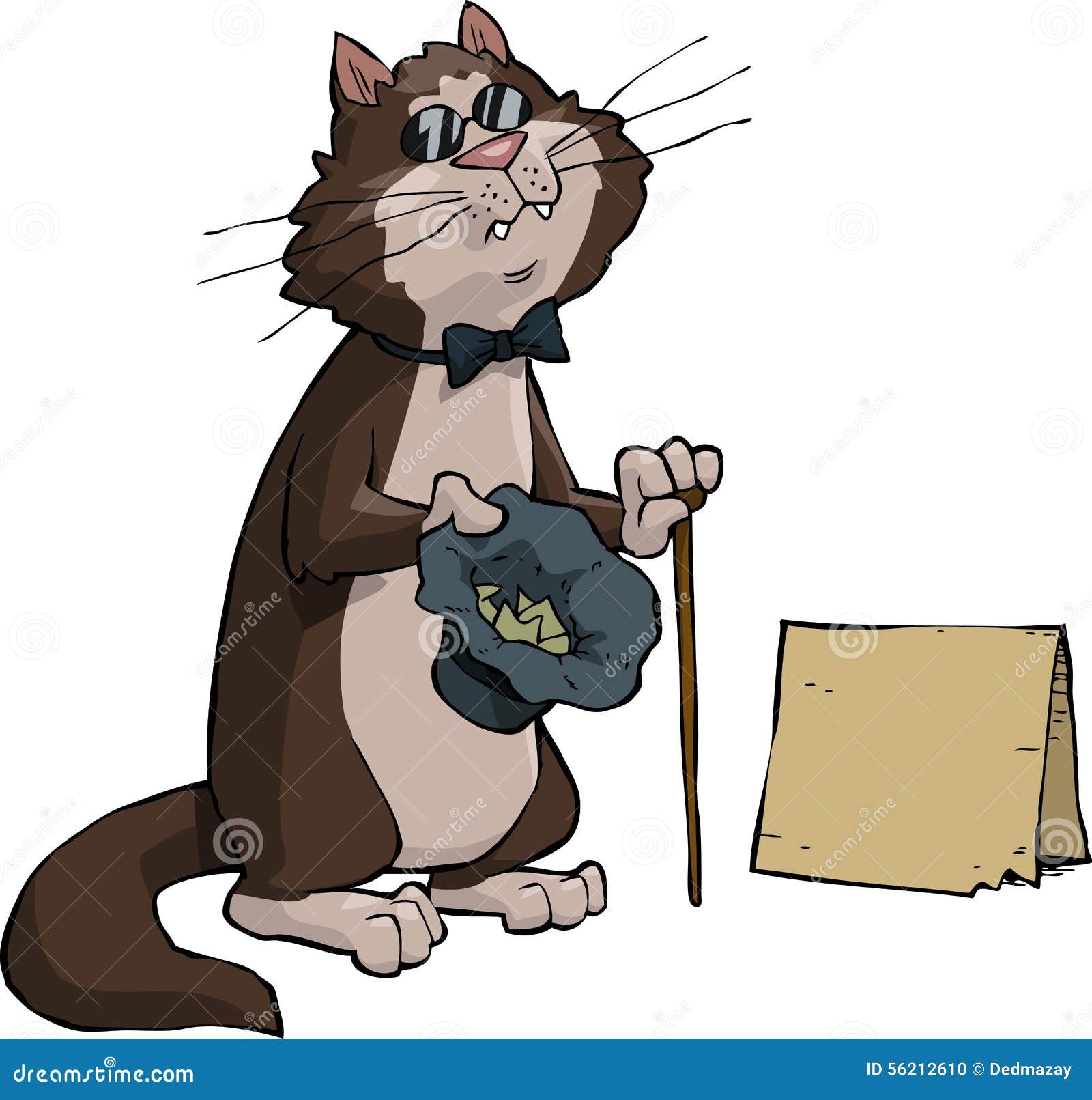 Gato ciego ilustración del vector. Ilustración de sunglasses - 56212610