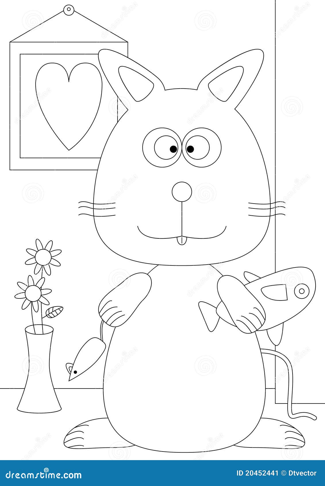 Gato Coloring_eps ilustración del vector. Ilustración de historieta ...