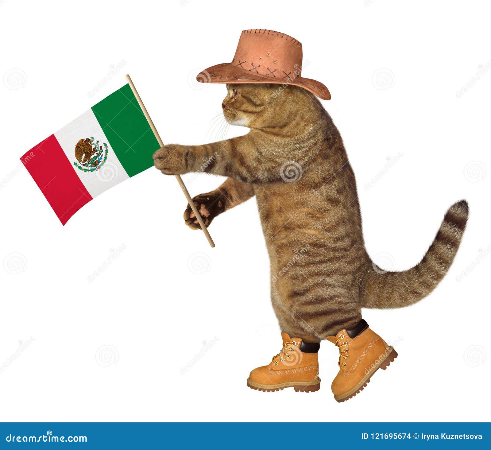 Gato Con La Bandera Mexicana Foto de archivo - Imagen de vacaciones ...
