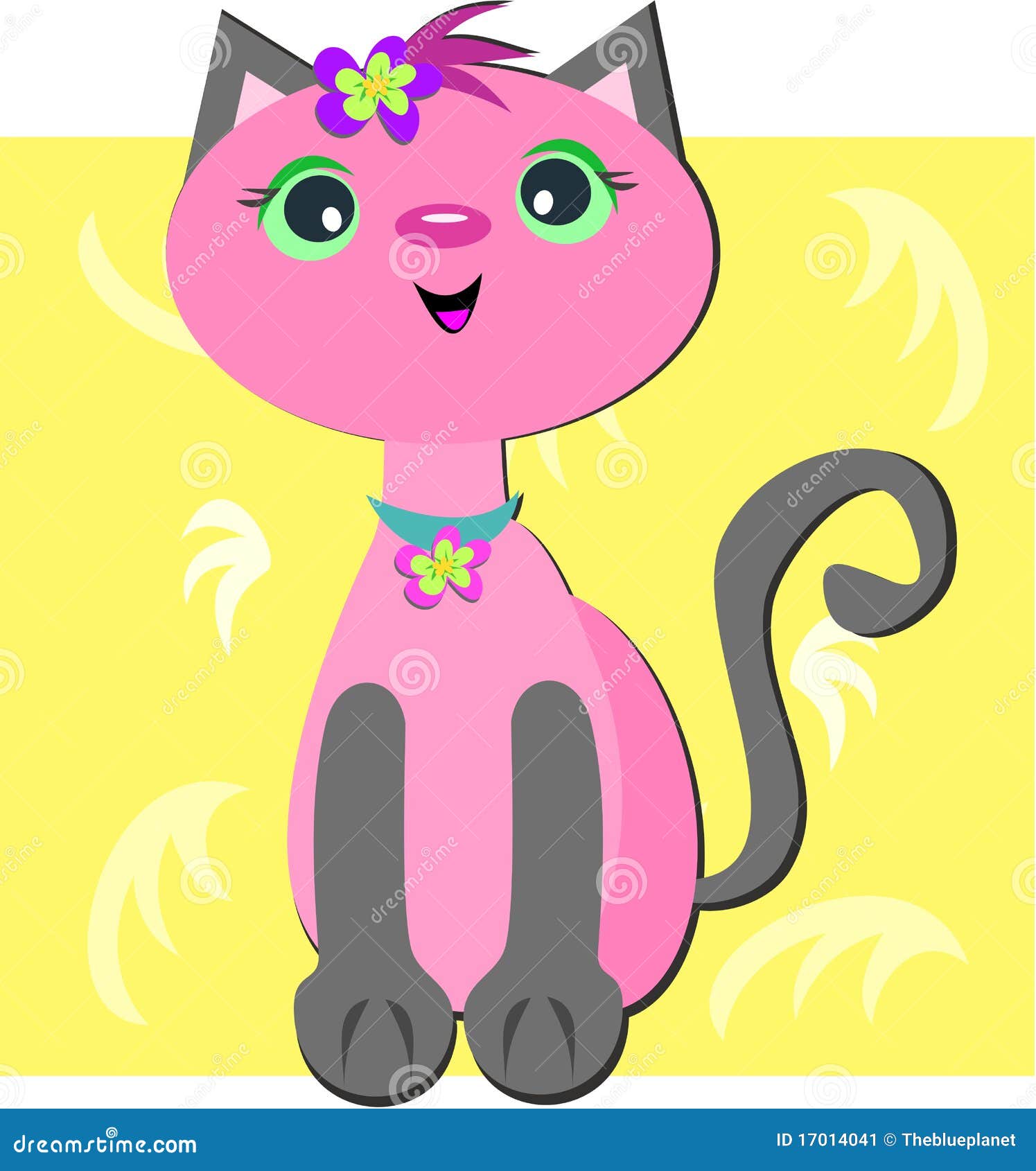 Gato cor-de-rosa ilustração do vetor. Ilustração de gato - 17014041