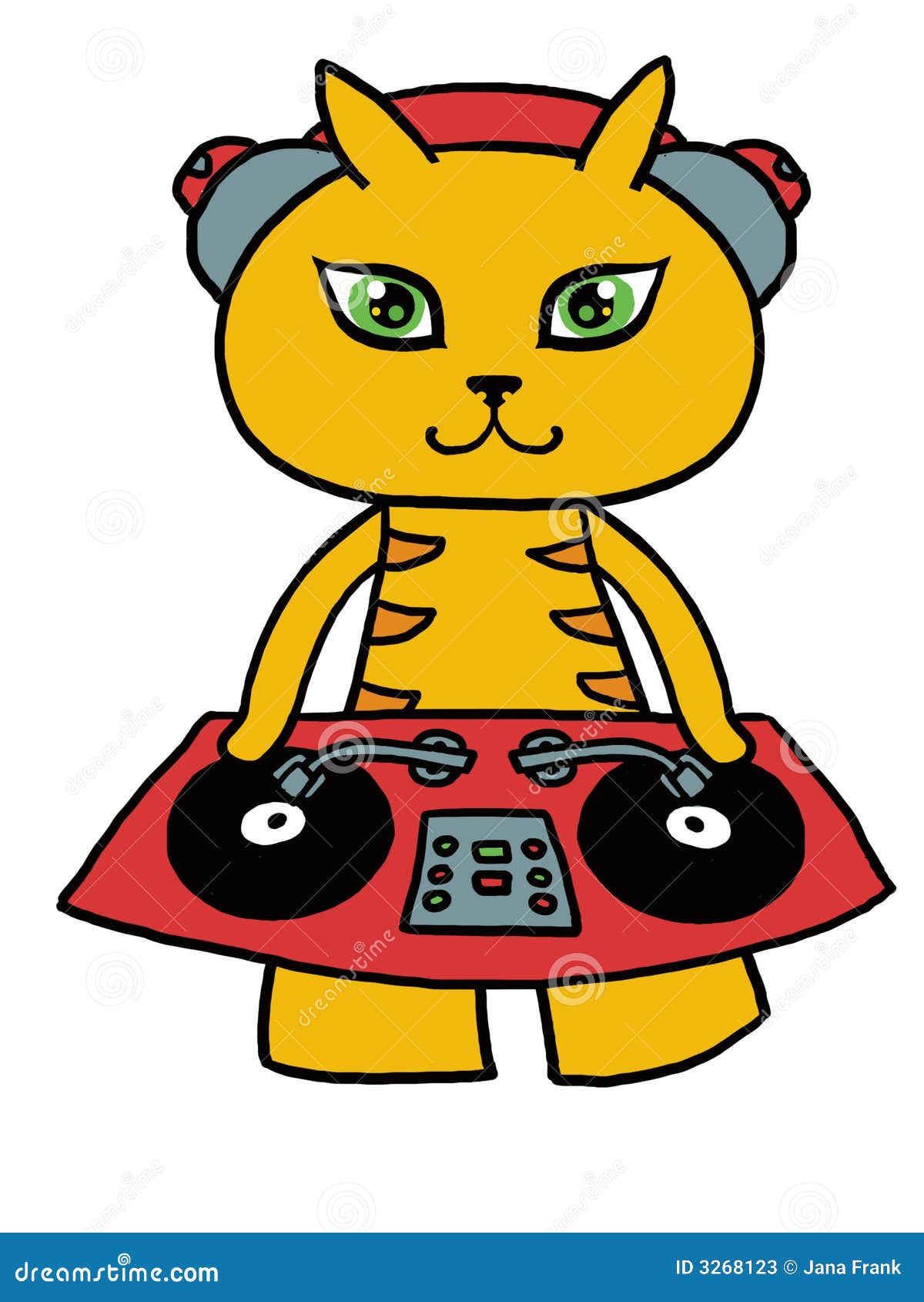 Gato de DJ stock de ilustración. Ilustración de inestable - 3268123