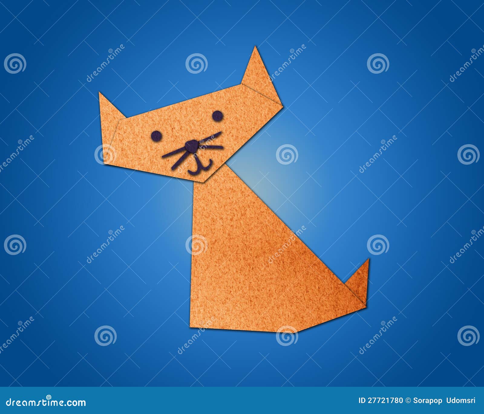 Gato De Origami Hecho Del Papel Foto de archivo - Imagen: 27721780