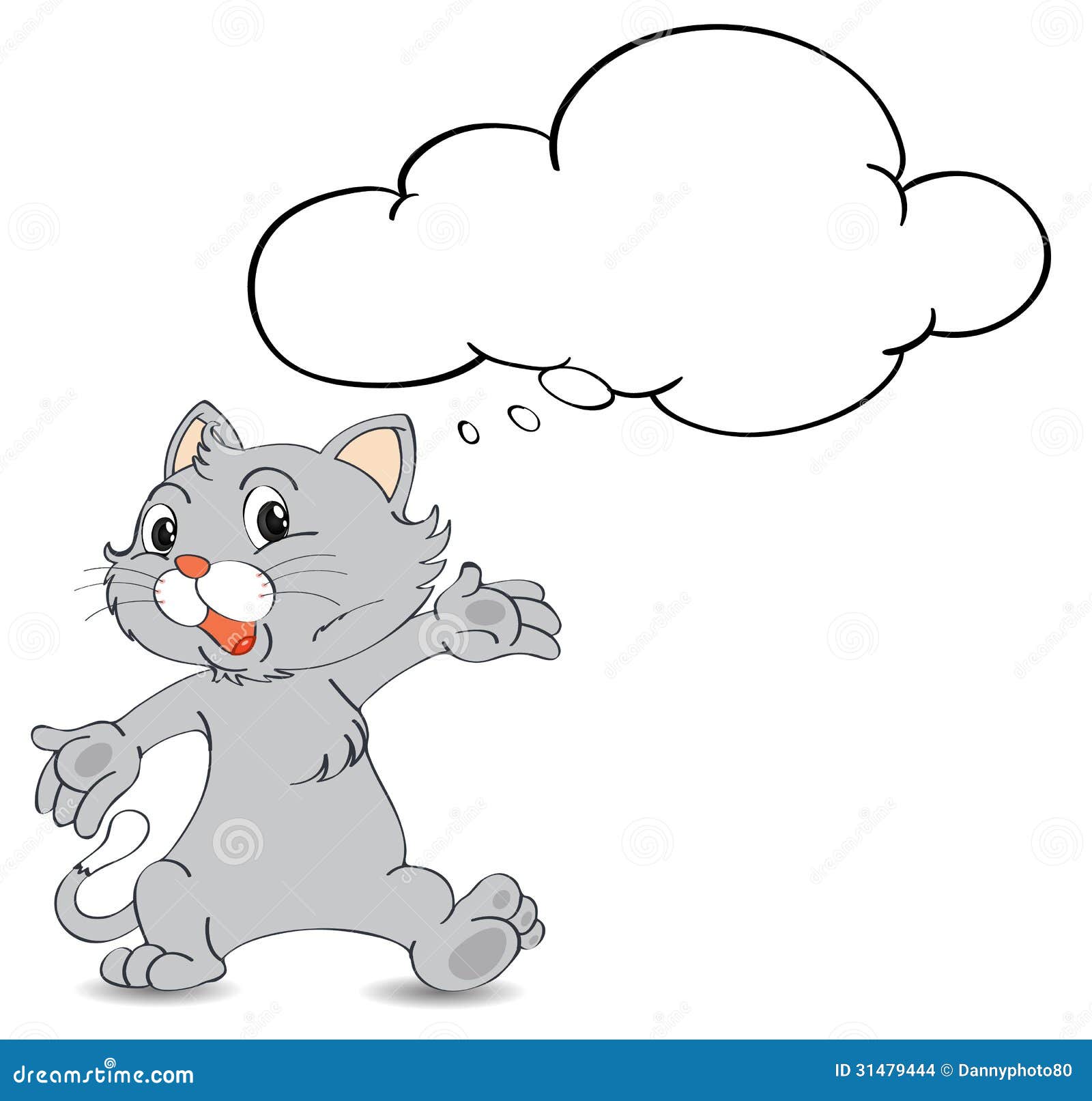 Gato de pensamiento ilustración del vector. Ilustración de criatura ...