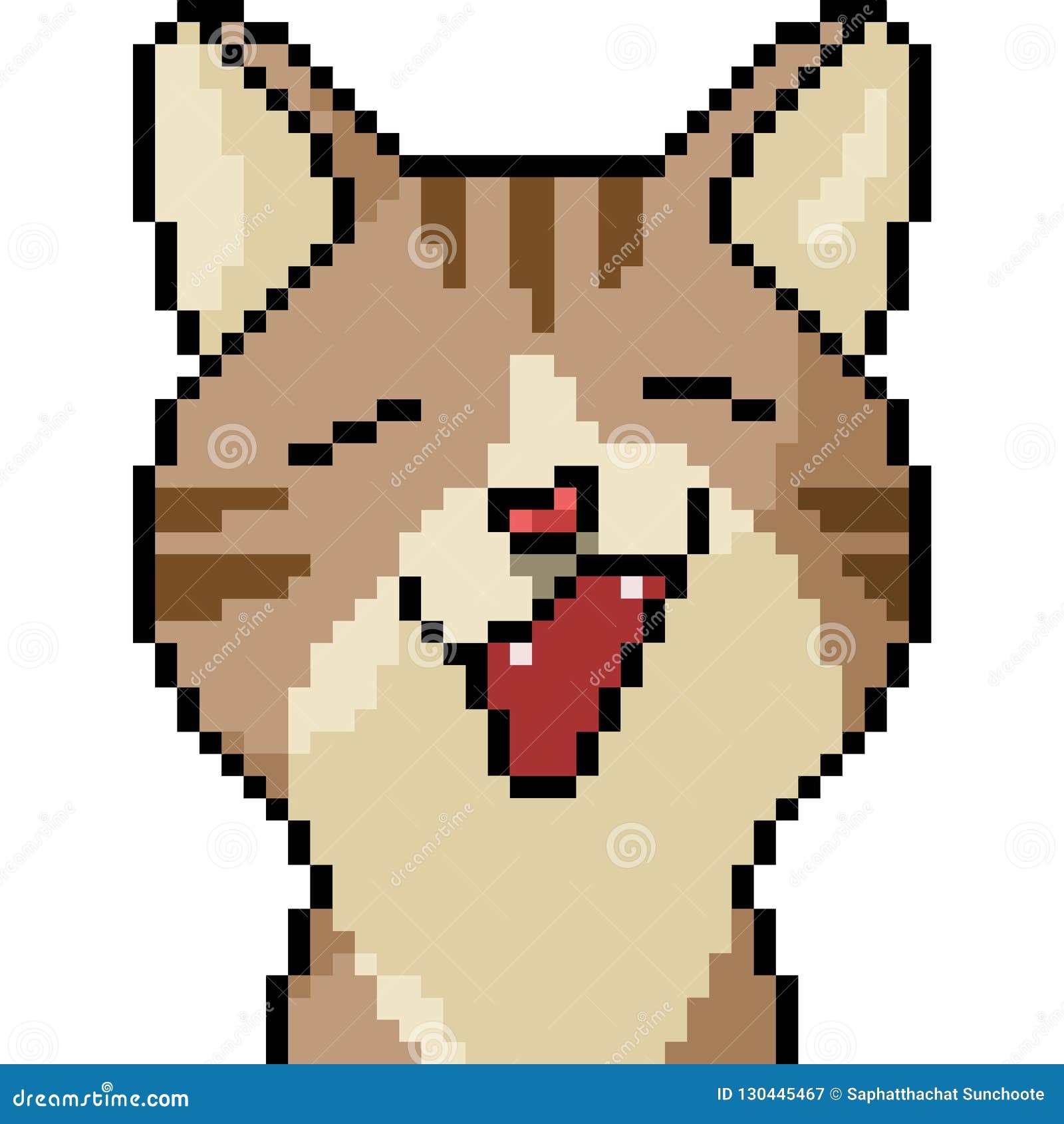 Gato Del Arte Del Pixel Del Vector Divertido Ilustración del Vector ...