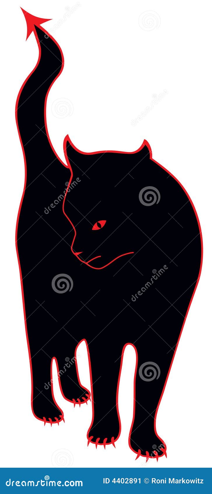 Gato del diablo ilustración del vector. Ilustración de magia - 4402891
