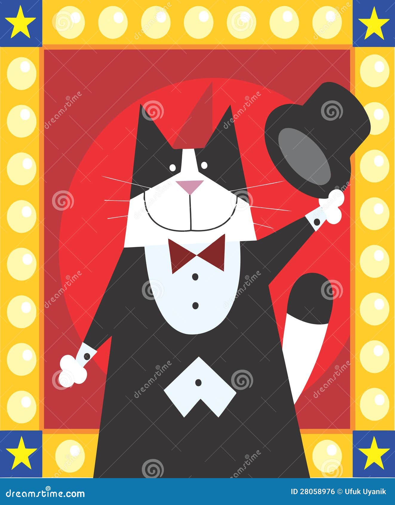 Gato del mago stock de ilustración. Ilustración de smoking - 28058976