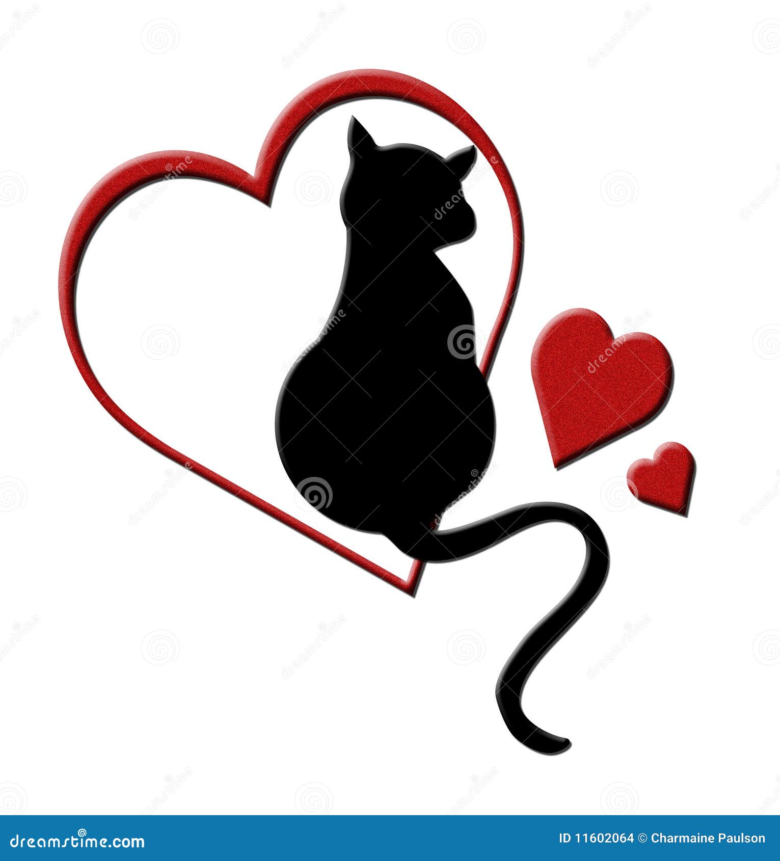 Gato en corazones stock de ilustración. Ilustración de mascota - 11602064