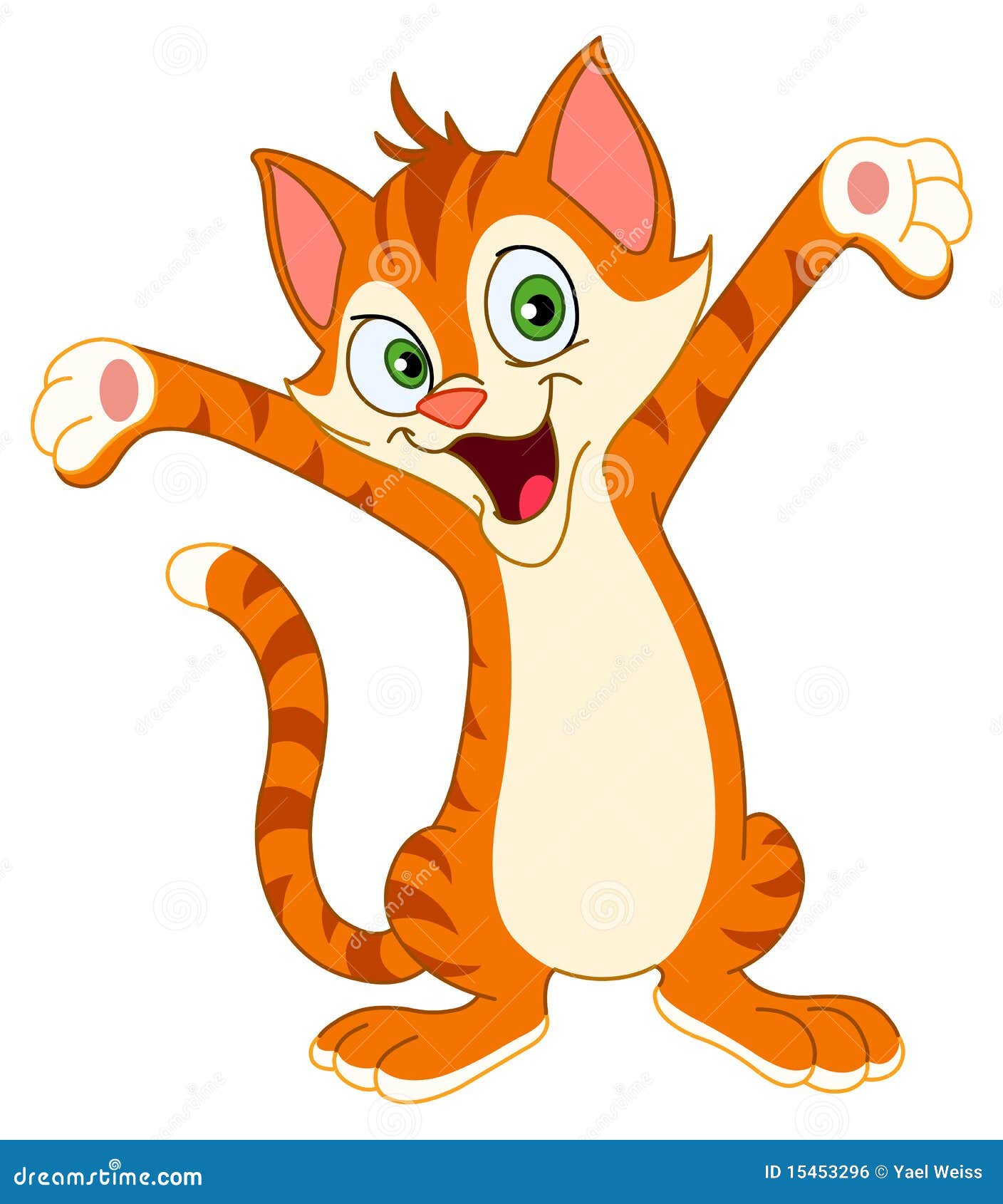 Gato feliz ilustração do vetor. Ilustração de levantamento - 15453296