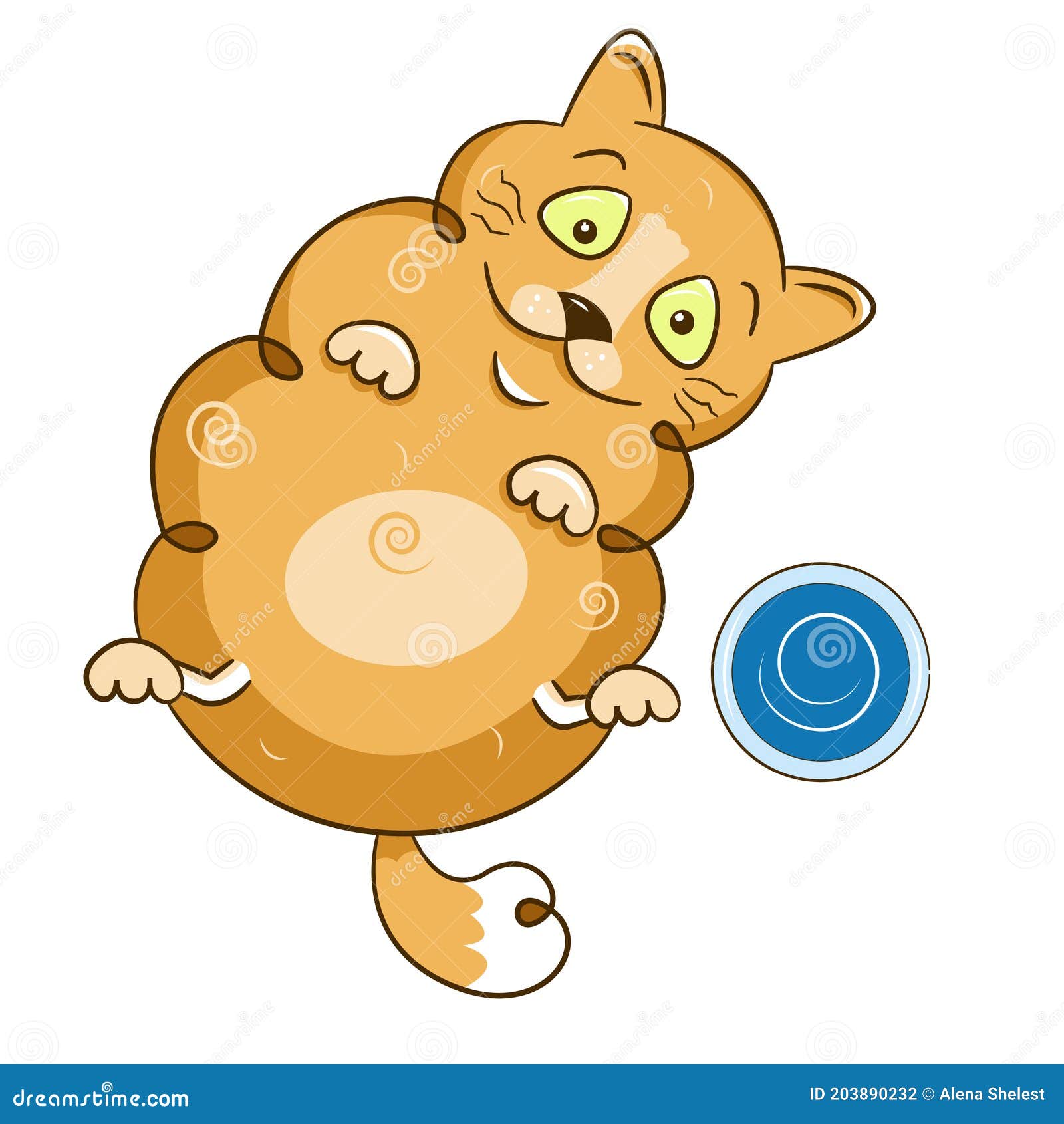 Gato Gordo. El Gato Pide Comida. Vector Stock de ilustración ...