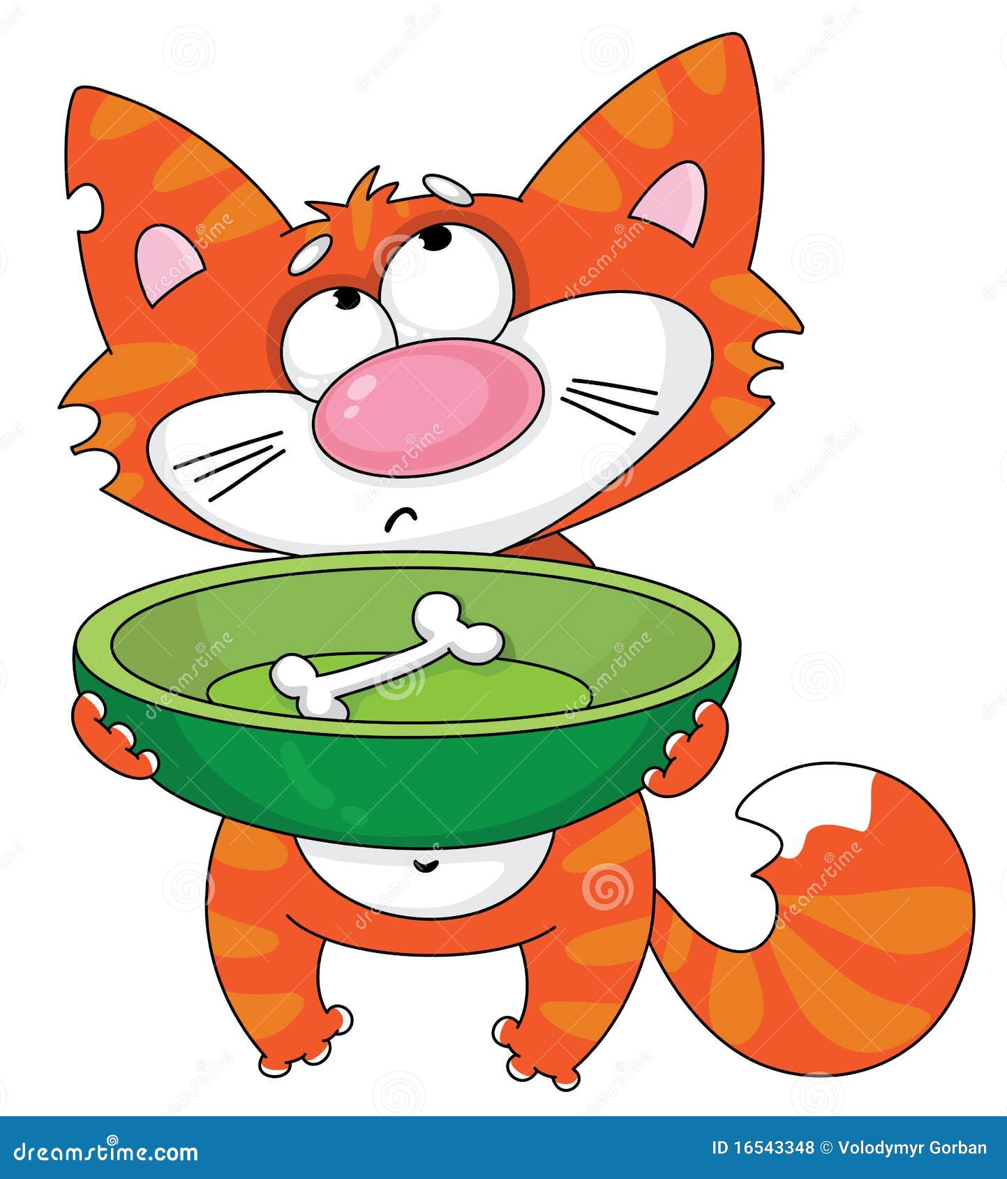 Gato hambriento ilustración del vector. Ilustración de mascota - 16543348