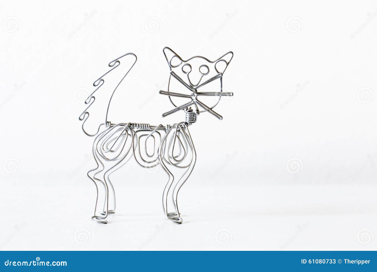 Gato hecho del alambre imagen de archivo. Imagen de blanco - 61080733