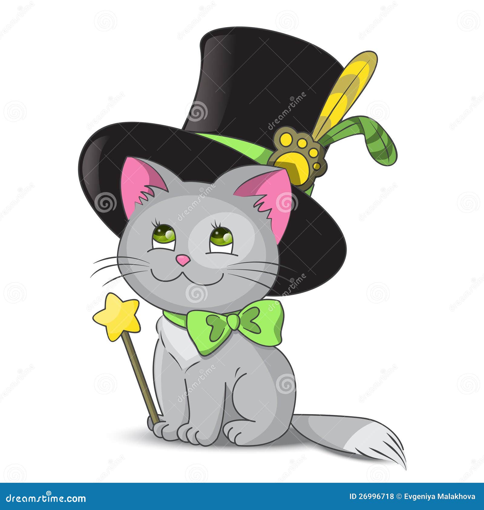 Gato mágico ilustración del vector. Ilustración de poco - 26996718