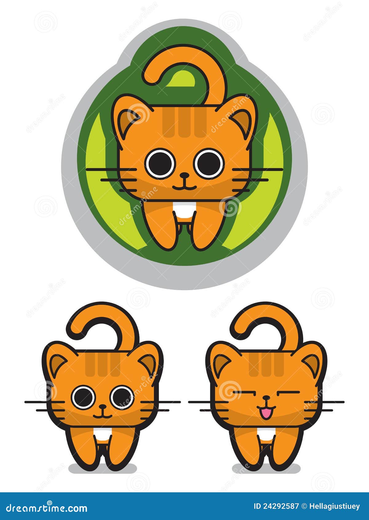 Gato Mewing bonito ilustração do vetor. Ilustração de cauda - 24292587