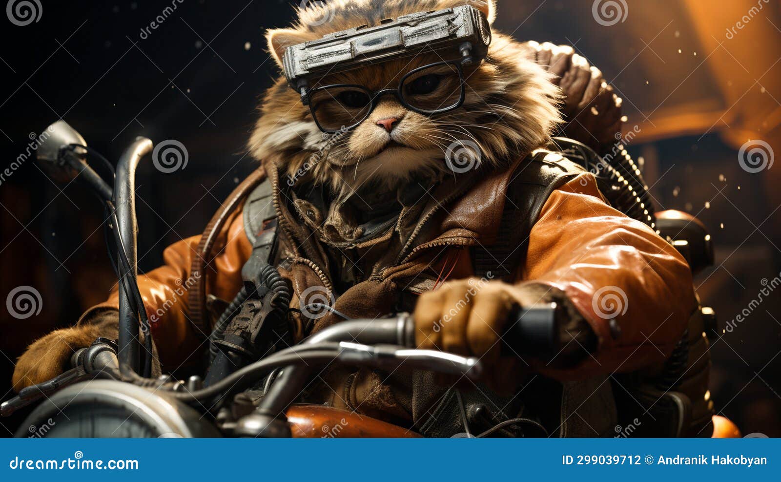 Gato montando una moto stock de ilustración. Ilustración de paseo ...